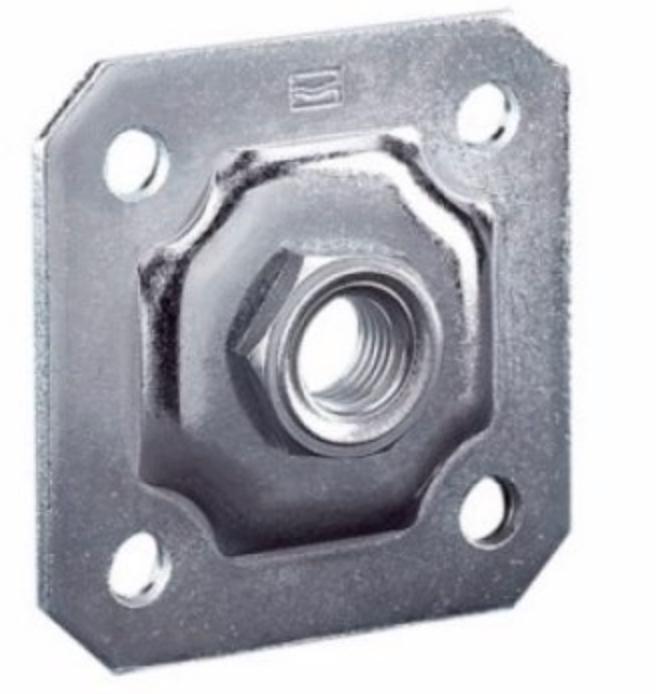 Muurplaat met verstelbare moer M24 100x100 MM - Goed Metaal